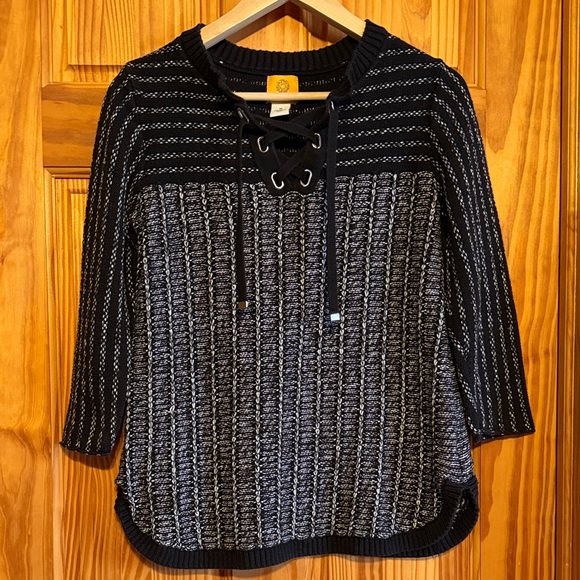 Ruby Rd. | Sweaters | Ruby Rd Black And White Knit Top | Poshmark